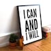 I CAN and I WILL Printable Poster Inspirational Quote - Etsy