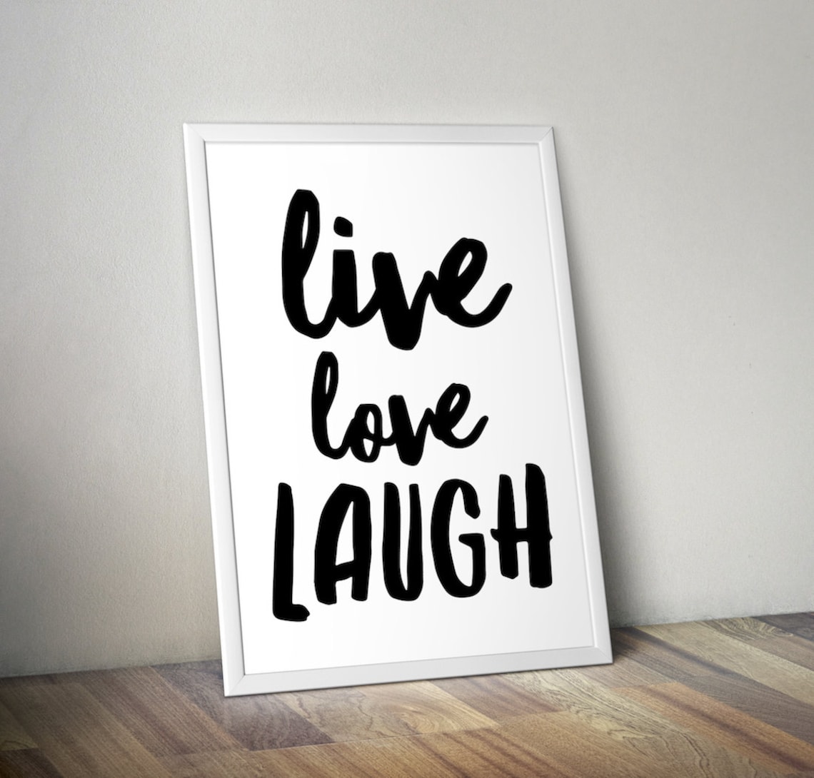 Live Love Laugh Printable Poster Inspirational Quote - Etsy