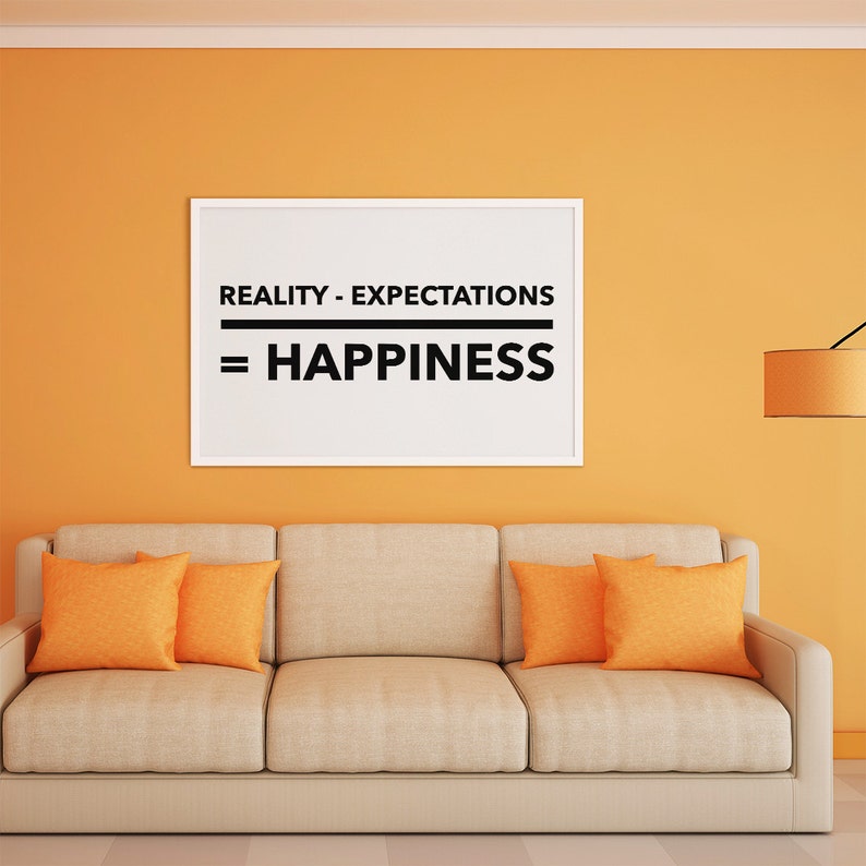 Reality Minus Expectations Equals Happiness Printable Poster ...