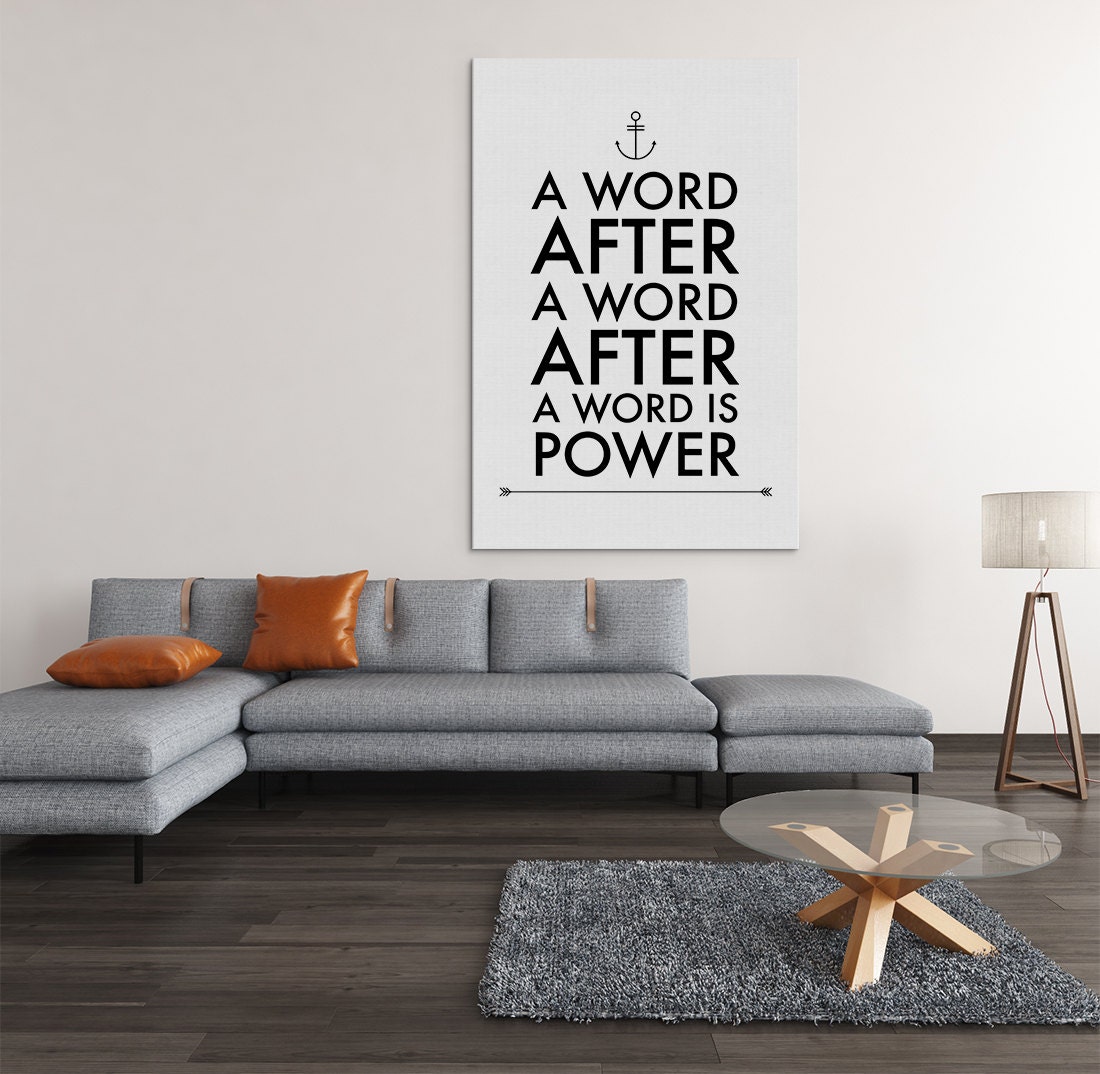 A Word After A Word is Power Printable Poster Inspirational Quote ...