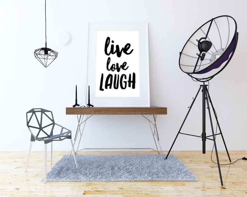 Live Love Laugh Printable Poster Inspirational Quote - Etsy