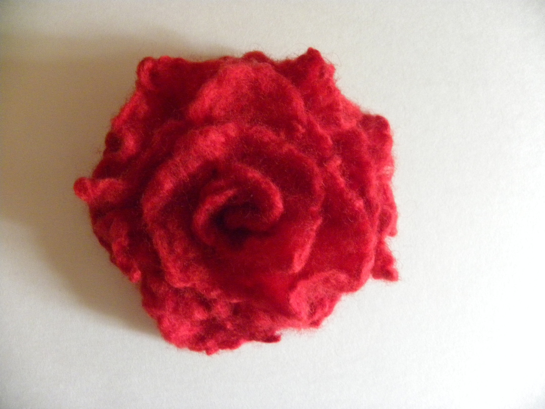 Lovely Red Rose Wool Rose Handmade Rose Wet Felt Rose Vegan Rose ...