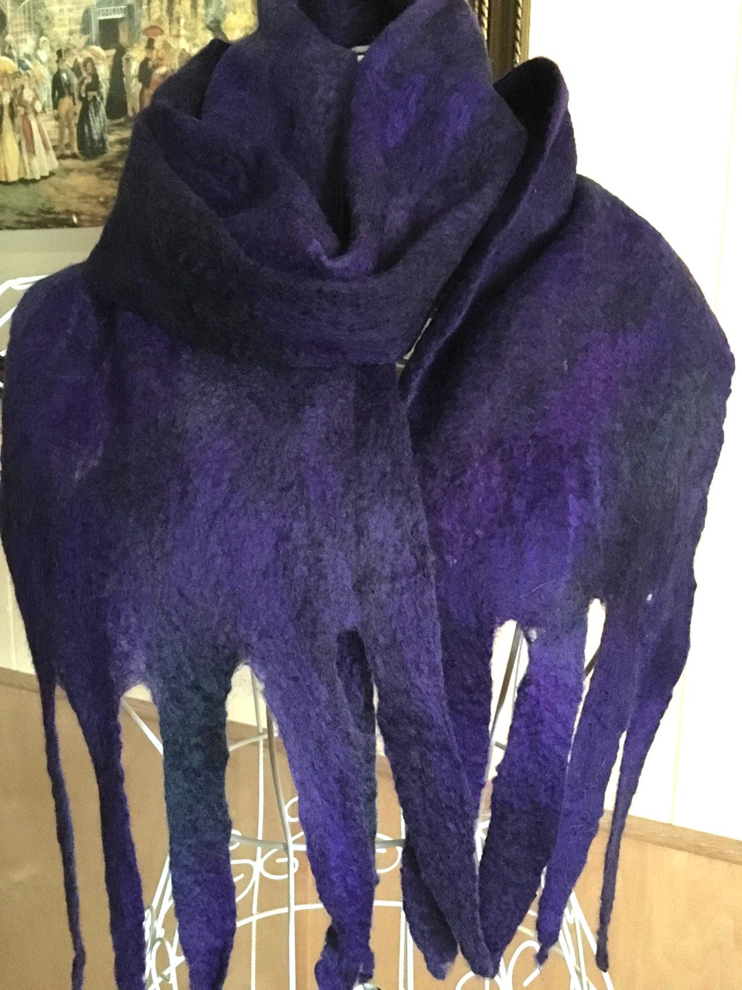 Hand Felted Wool and Silk Scarf: Lace Detail, Women's Fashion - Etsy