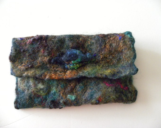 Felted Pouch Floral Felted Small Bag Wool Purse Cosmetics Case Gift for ...