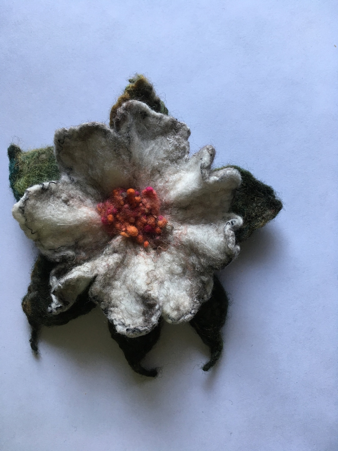 Womens Accessories. Handmade Merino Wool Flower Brooch: Wet Felt Art ...