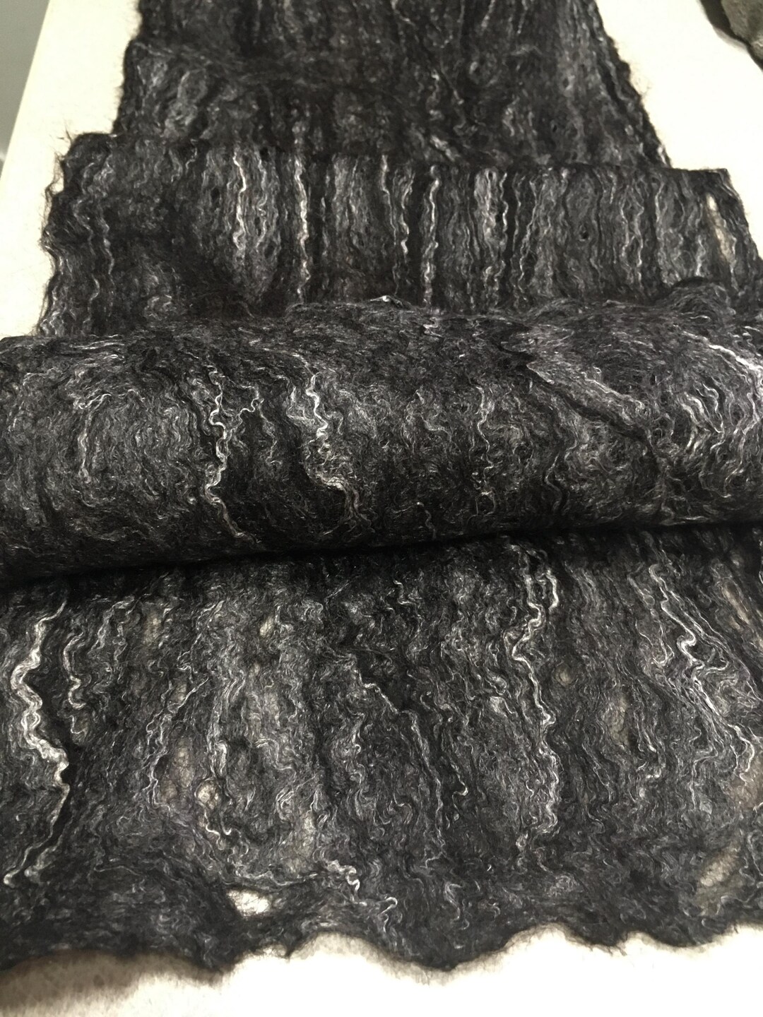 Handmade Wool Felt Cobweb Scarf - Black Lace Spring Accessory - Etsy