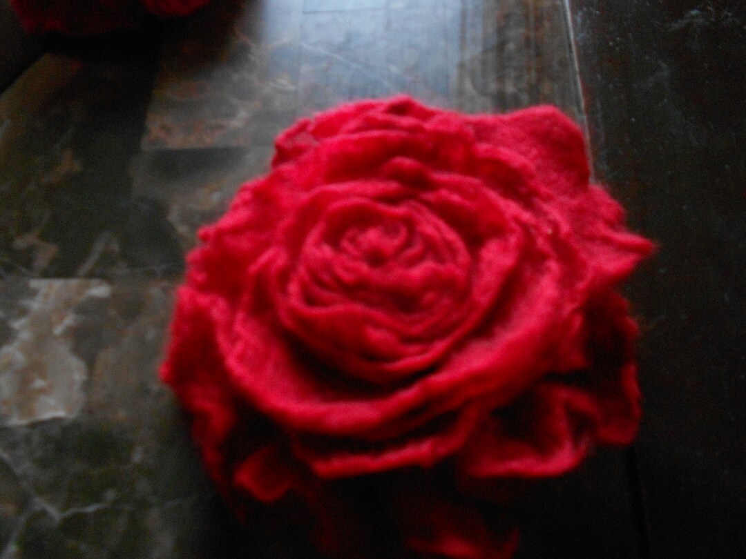 Red Rose Wool Rose Handmade Rose Wet Felt Rose Vegan Rose Hair Pin Rose ...