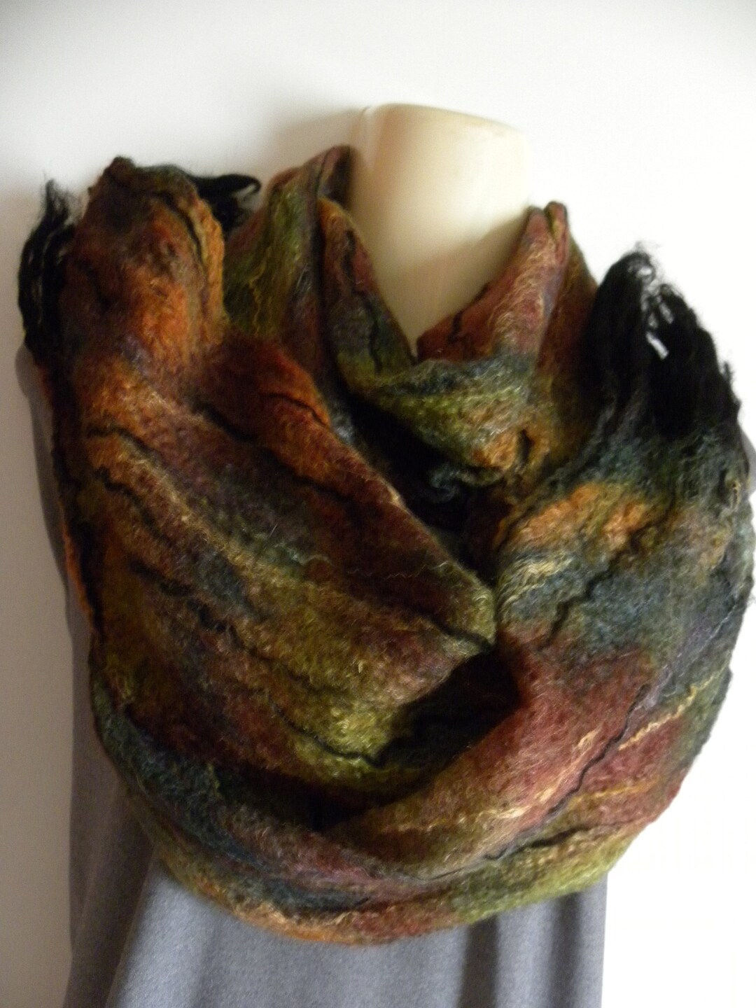 Women's Scarf Handmade Scarf Long Wool Skarf Felt Scarf Ombre Scarf ...