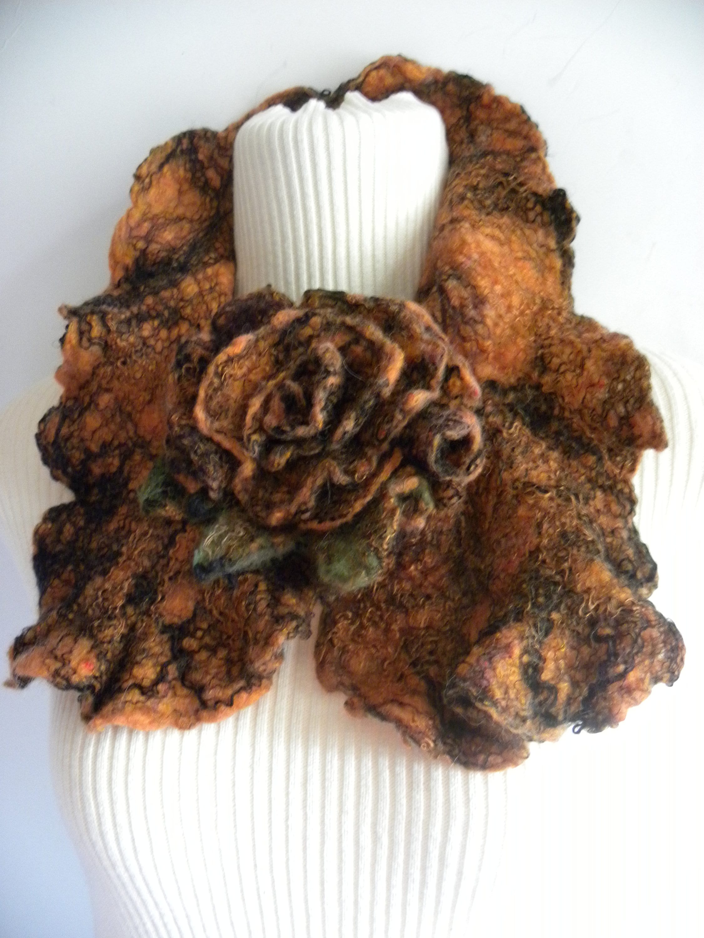 Handmade craft wool collar flower collar sweather collar wool | Etsy