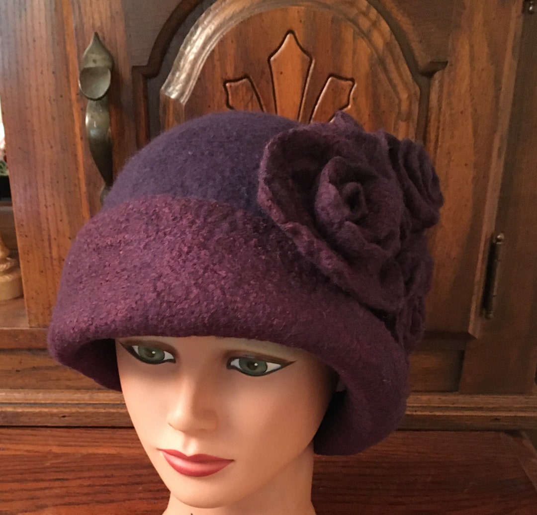 Handmade Hat Purple Hat Ombre Hat Felt Cloche Hat Unique Hat Trend ...