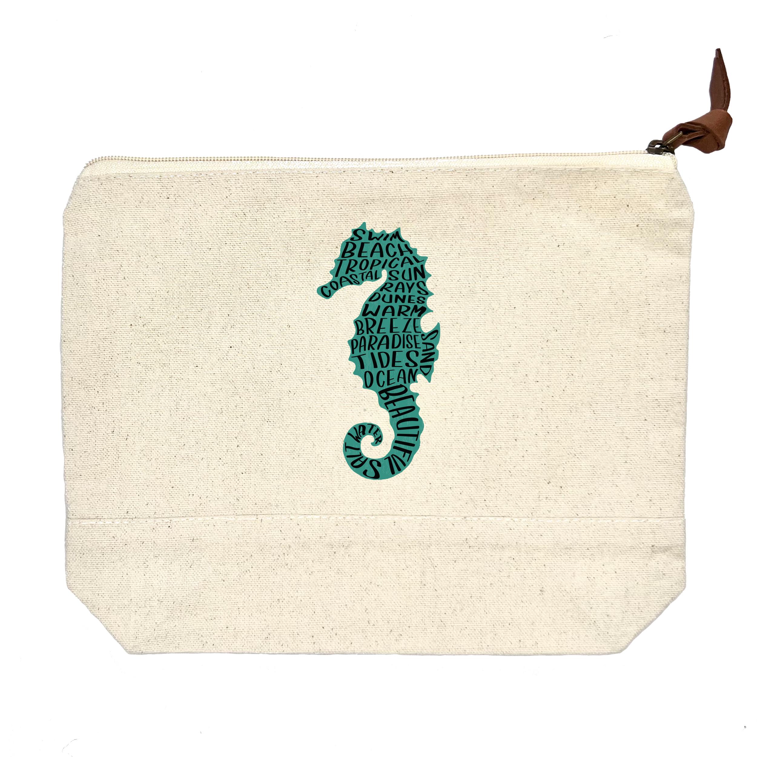 Seahorse Clutch, Seahorse Pouch, Coastal Gift, Seahorse Accessory Pouch ...