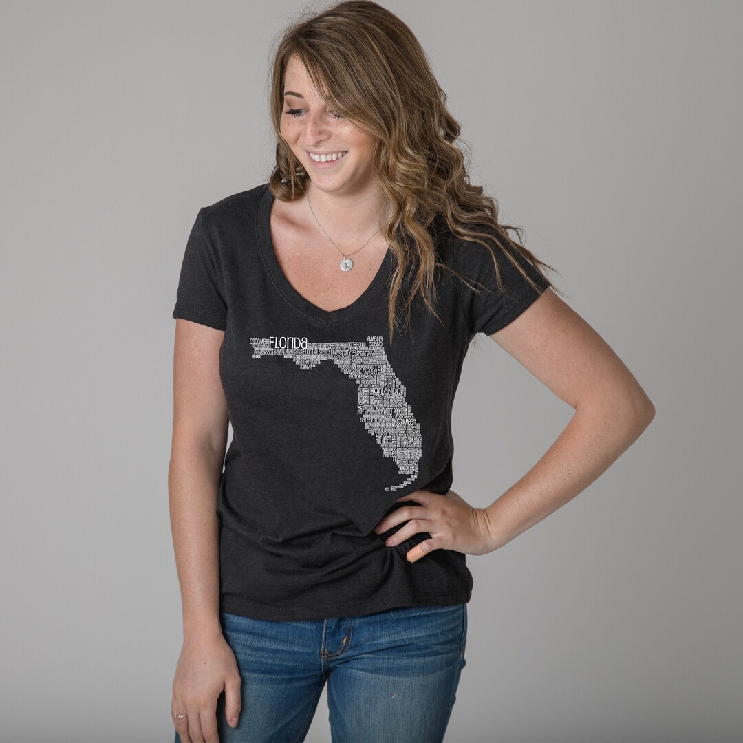 Map of Florida, Florida Map, Florida Shirt, Florida Keys, Florida State ...