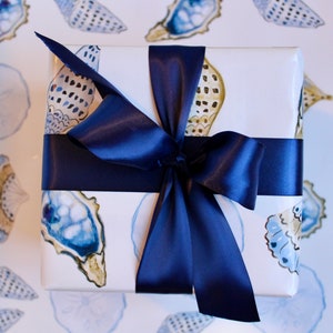 Sea Shell Beach Theme Wrapping Paper, Summer Gift Wrapping, Nautical ...