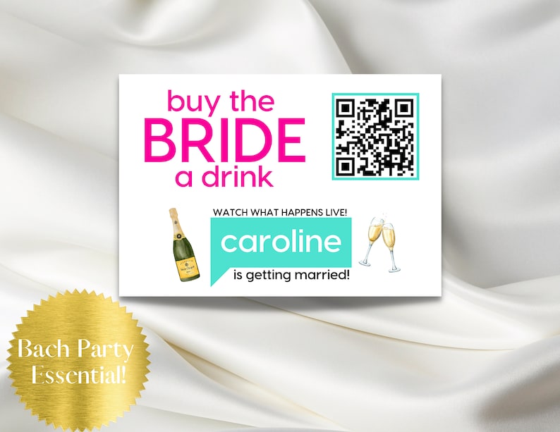 BRAVO Bachelorette Party QR Code Venmo Sticker Template Buy - Etsy