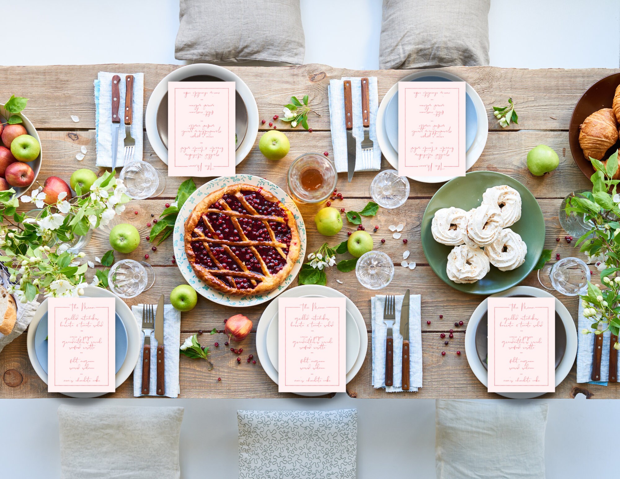 Pink and Red Script Dinner Menu Modern Bold Wedding Menu - Etsy