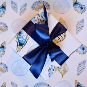 Sea Shell Beach Theme Wrapping Paper, Summer Gift Wrapping, Nautical ...
