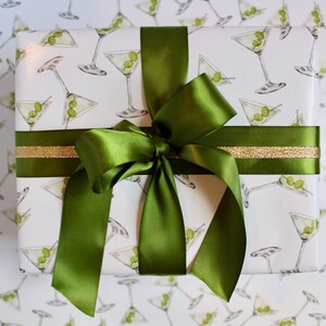Dirty Martini Cocktail Wrapping Paper, Martini and Olives, Gift ...