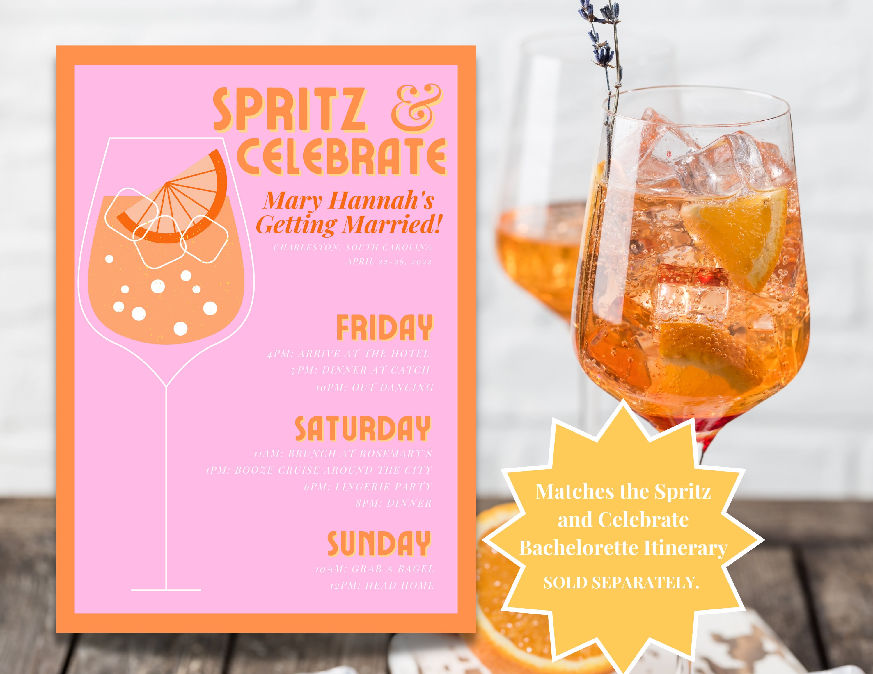 Aperol Spritz Welcome Sign Template, Spritz Party Bridal Shower ...