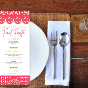 Final Fiesta Bachelorette Dinner Menu | Tropical Party | Digital ...