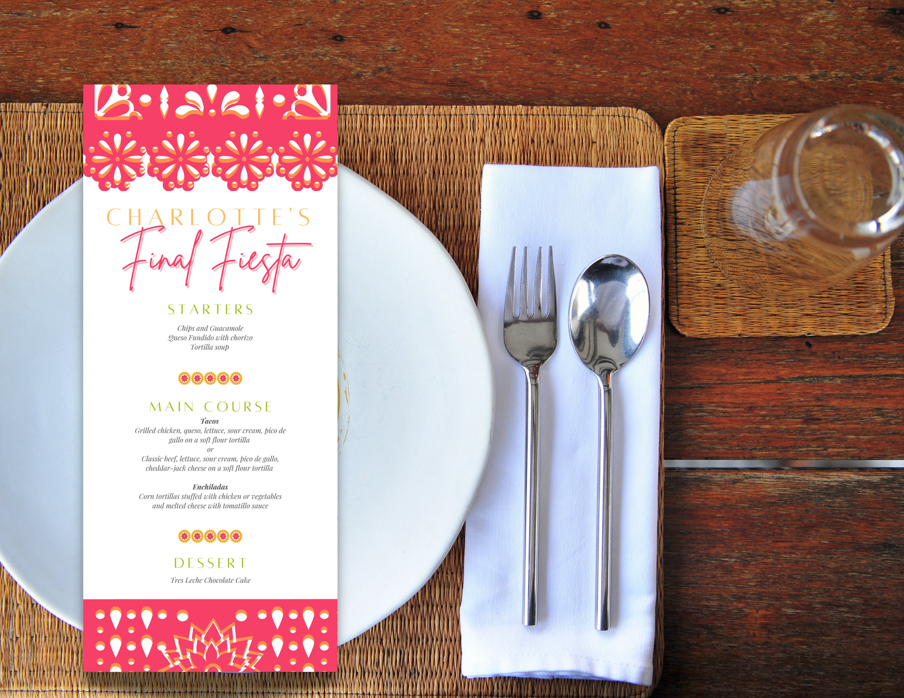Final Fiesta Bachelorette Dinner Menu Tropical Party - Etsy