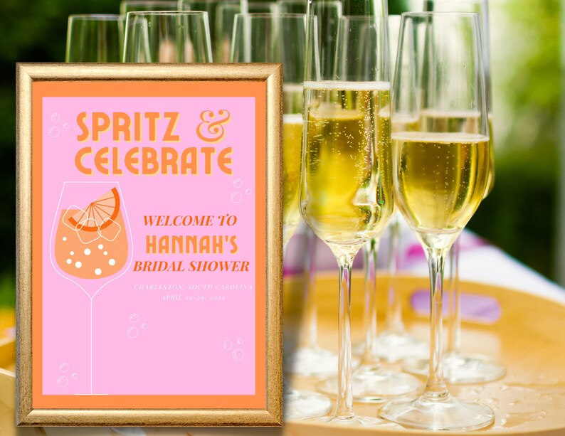 Aperol Spritz Welcome Sign Template Spritz Party Bridal - Etsy