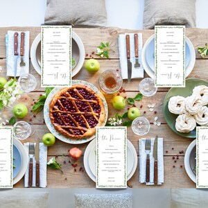 Watercolor Greenery + Floral Wedding Menu, Watercolor Event Menu ...