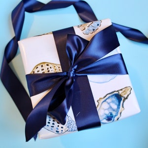 Sea Shell Beach Theme Wrapping Paper, Summer Gift Wrapping, Nautical ...