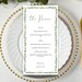 Watercolor Greenery + Floral Wedding Menu, Watercolor Event Menu ...