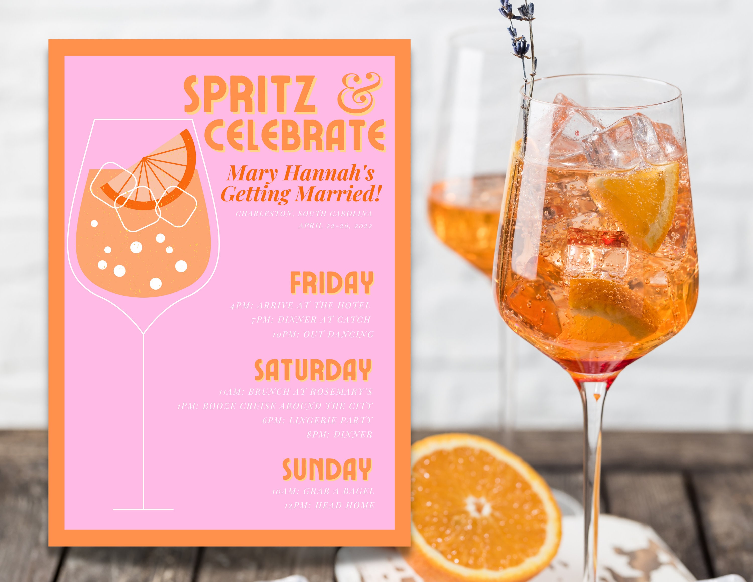 Aperol Spritz Bachelorette Invitation Template Spritz Party - Etsy ...