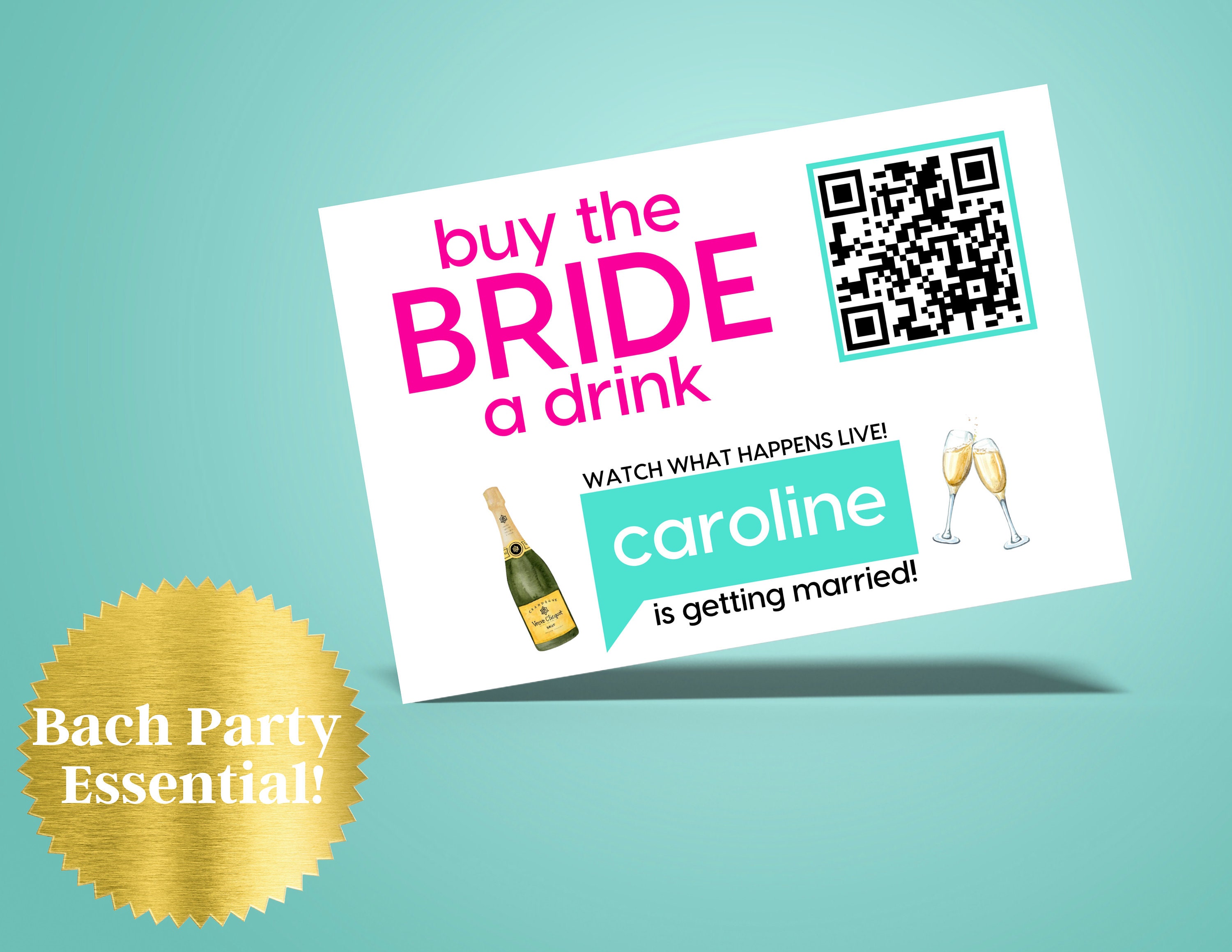 BRAVO Bachelorette Party QR Code Venmo Sticker Template Buy - Etsy