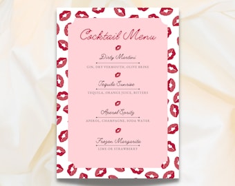 Girly Menu Template - Etsy