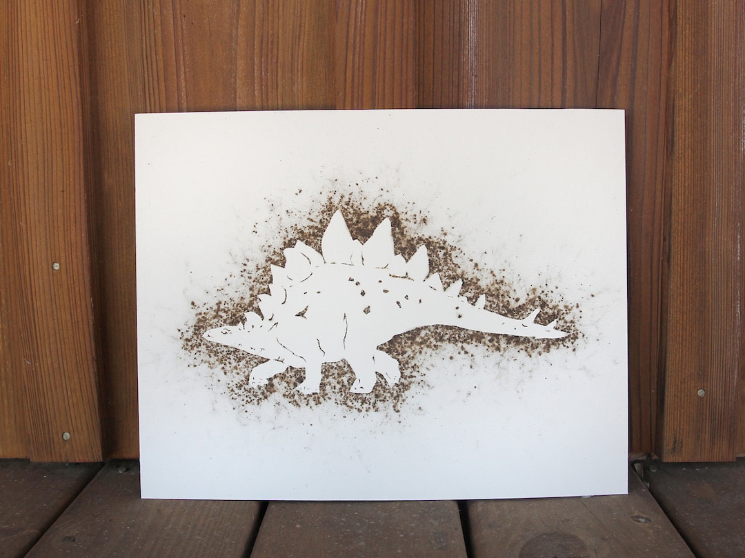 Stegosaurus Portrait, Fire Etched W/ Gunpowder, Dinosaur Art Drawing ...