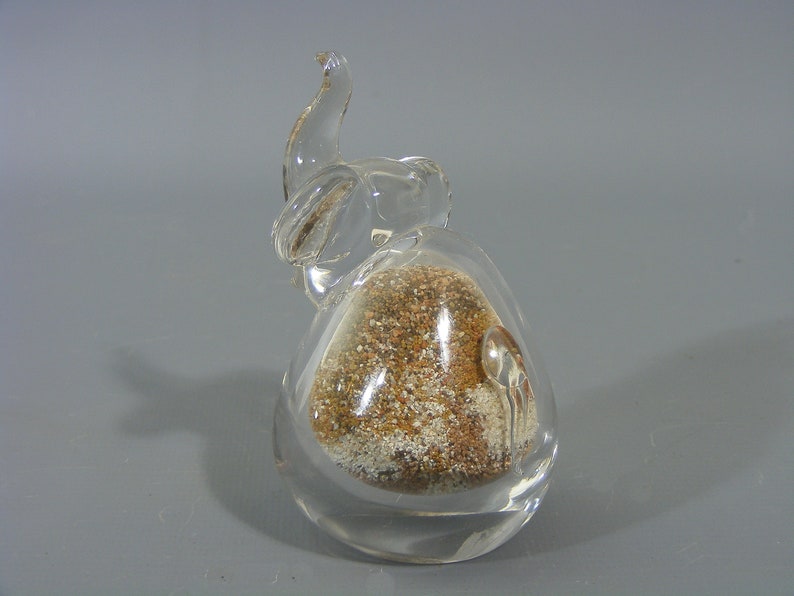 Vintage Sand Filled Glass Elephant Paperweight Glass Elephant | Etsy