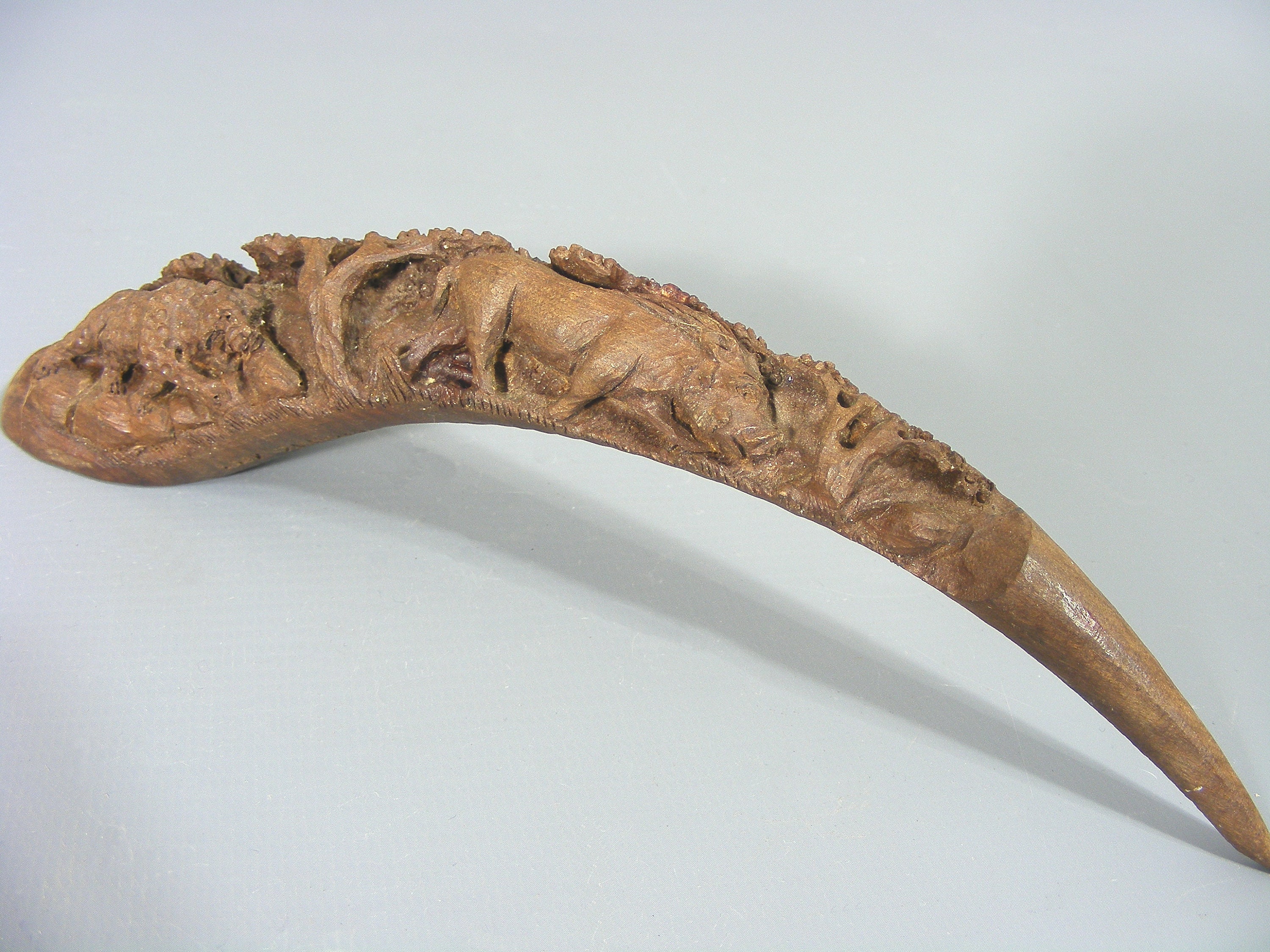 Vintage Carved Wooden Tusk Wooden Carved Animal Tusk Vintage | Etsy