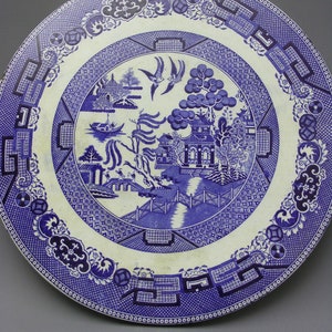 Antique Willow Pattern Plaque Tile, Ceramic Willow Pattern Plaque ...