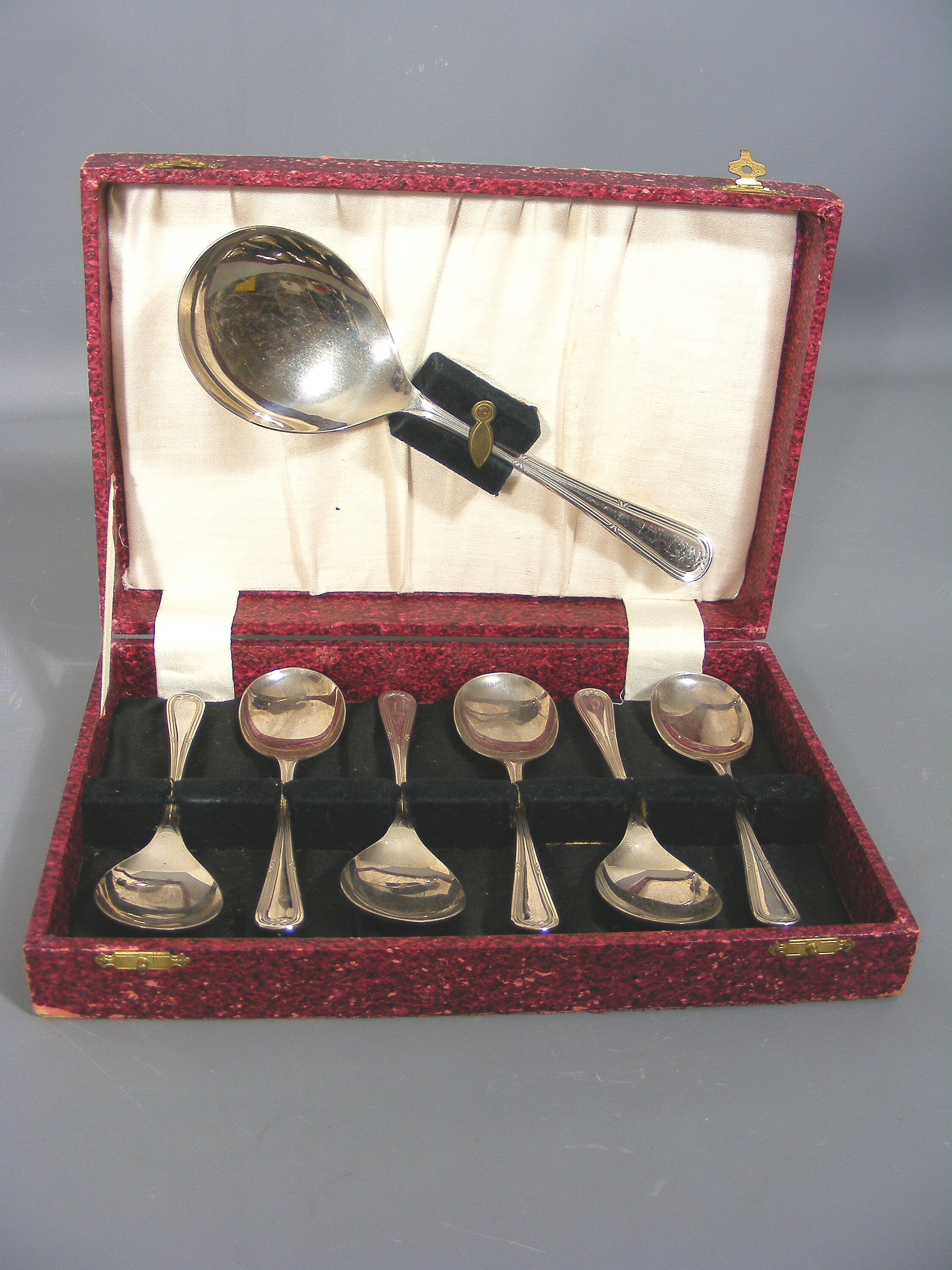 Vintage Boxed Spoon Set Dessert Spoon Set Nickel Plated | Etsy