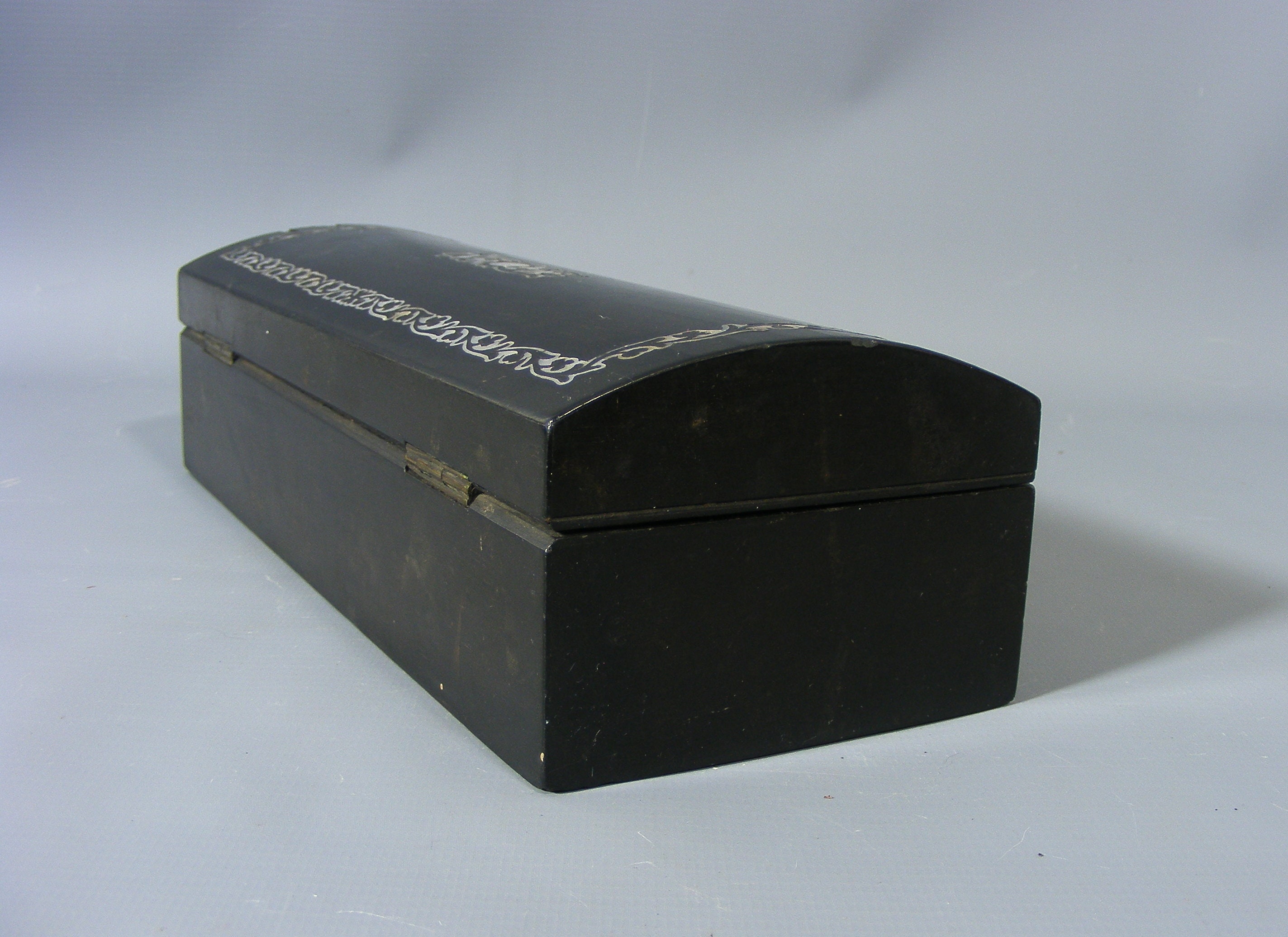 Antique Inlaid Box Black Lacquered Box Mother Of Pearl | Etsy