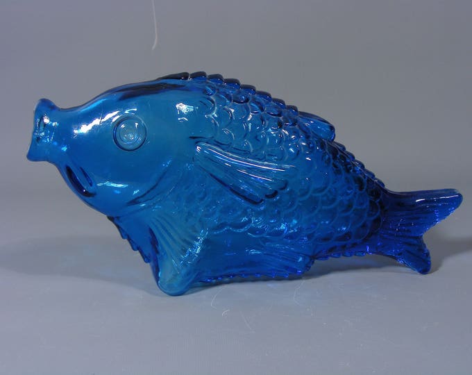 Blue Glass Fish, 1960's Kitsch, Fish, Fish Ornament, Glass Fish ...