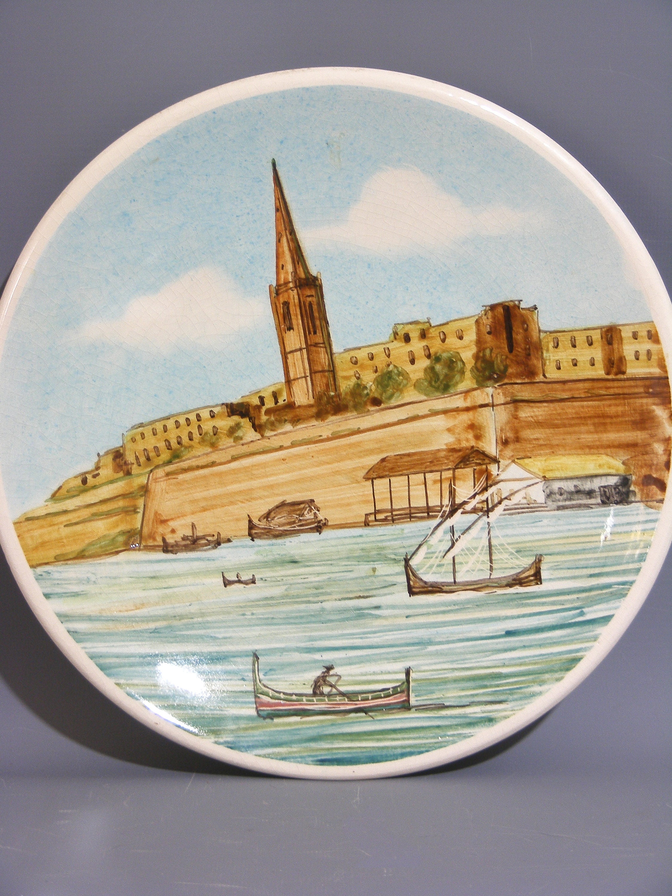 Vintage Hand Painted Wall Plate Maltese Wall Plaque | Etsy