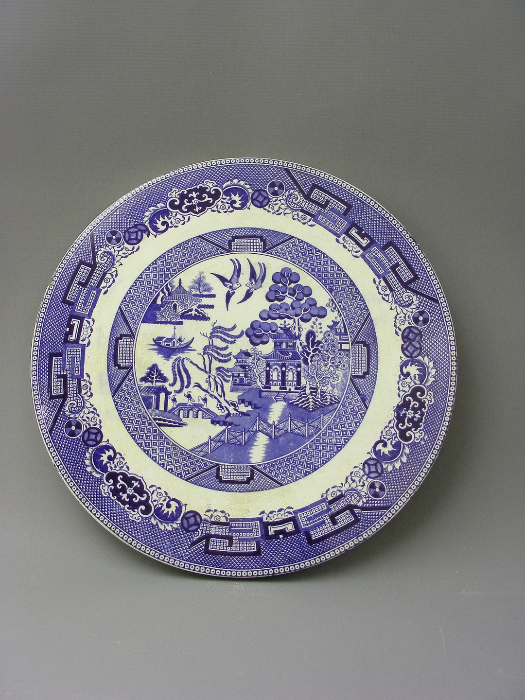 Antique Willow Pattern Plaque Tile, Ceramic Willow Pattern Plaque ...