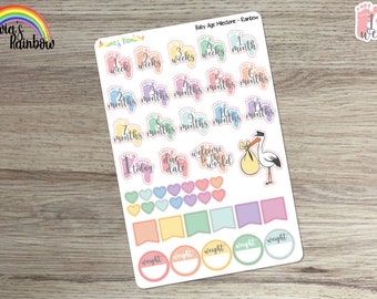 Baby Milestone Sticker Set / Baby's First Stickers / Baby Monthly ...