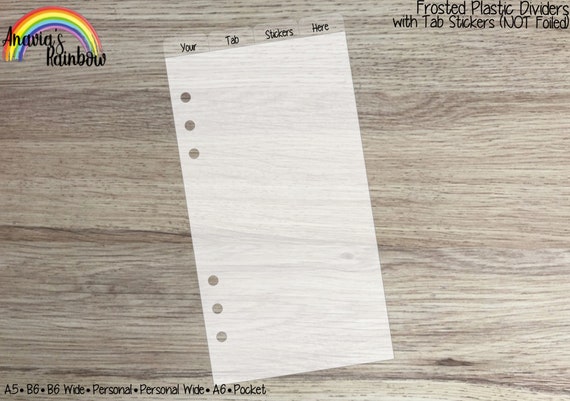 Frosted Plastic Dividers With Tab Stickers NOT Foiled for - Etsy