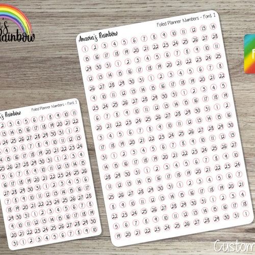 Foiled Planner Number Dot Stickers - Etsy