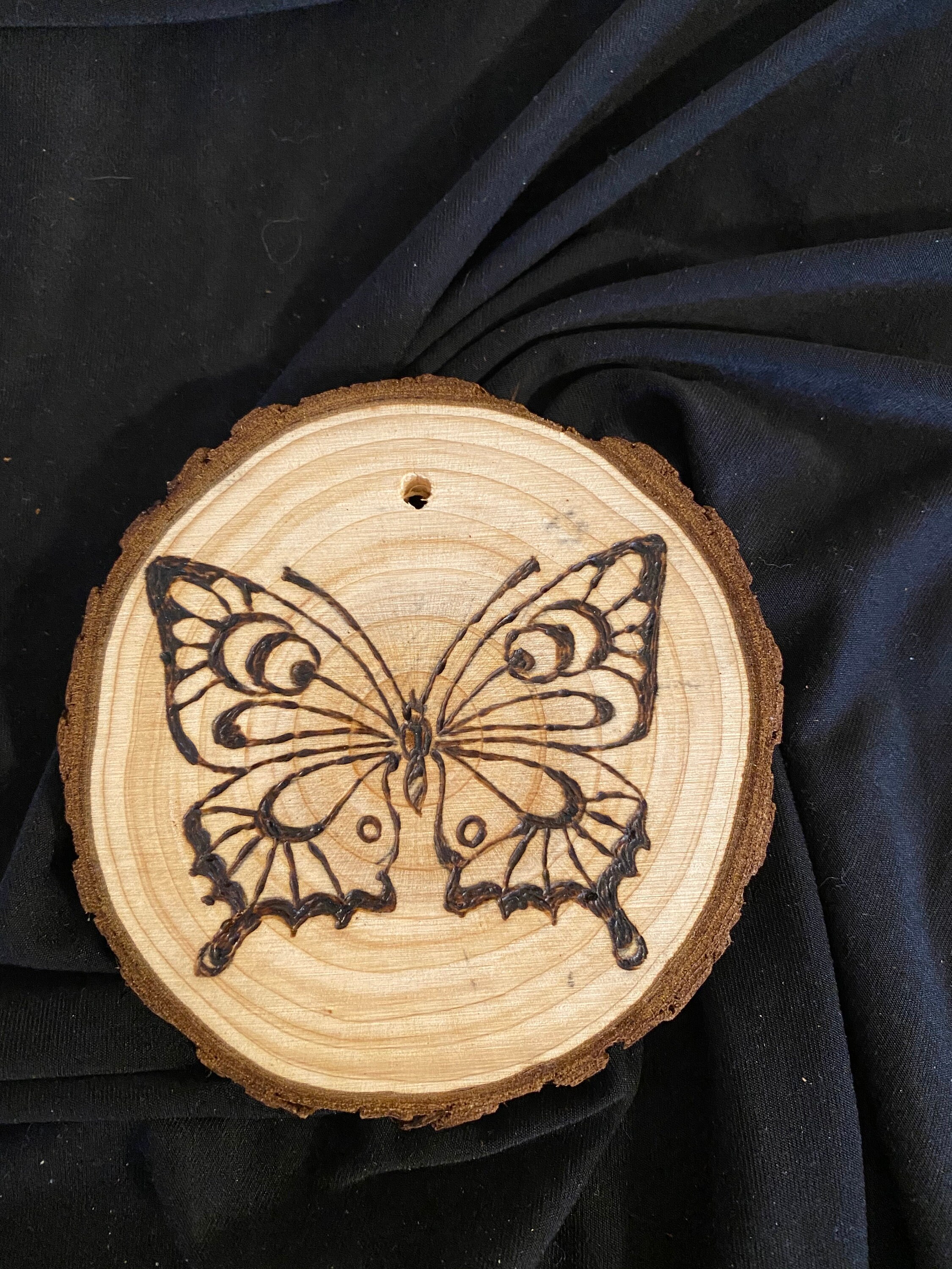 Butterflies Wood Burned Rustic Wood Slice Other Assemblage Art ...