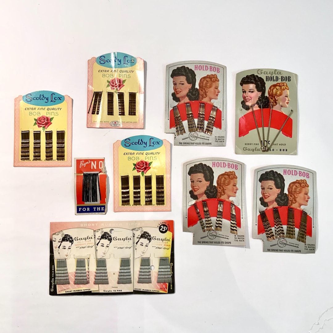 Vintage Bobby Pins, All Nine Advertising Hair Pins Cards, Never Used ...