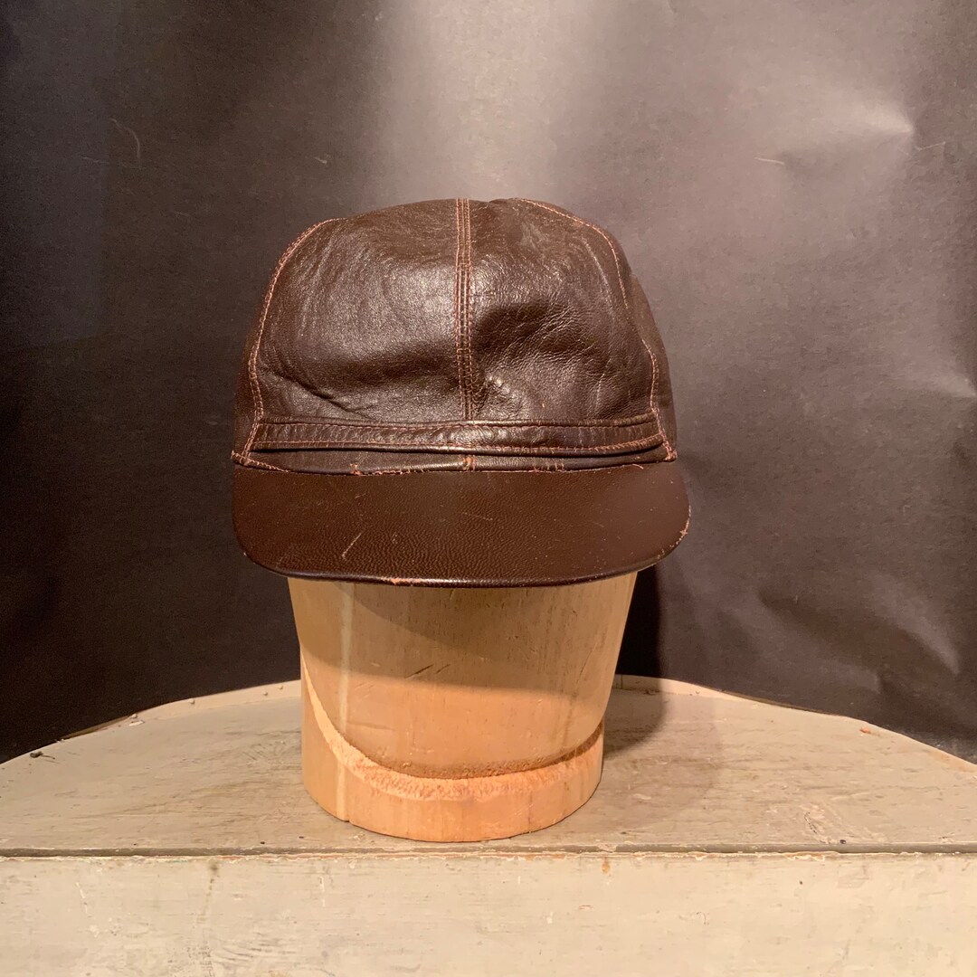 Vintage Leather Cap, Steven’s Hunting Baseball Style Cap, Ca: 1950s. - Etsy