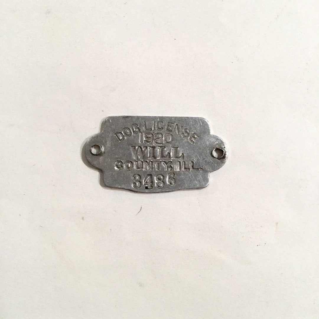 Vintage Dog Tag, 1920, Will County, Illinois License Tag, Ca: 1920. - Etsy