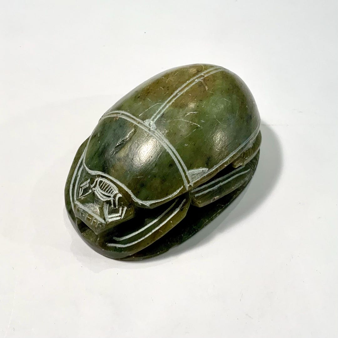 Egyptian Scarab, Carved Stone Scarab Bead, Grand Tour, Ca: 1940s. - Etsy