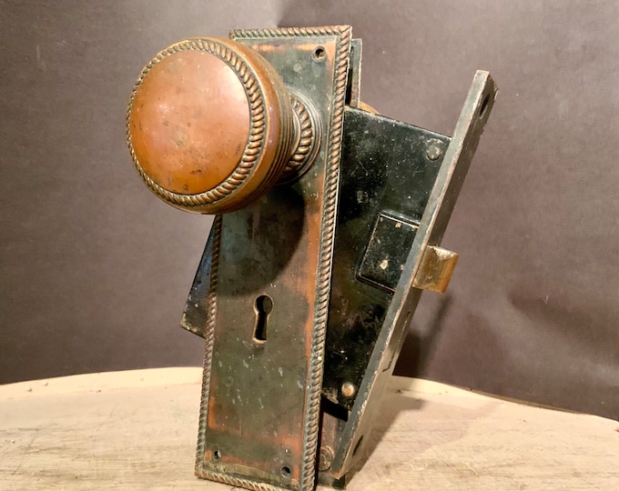 Antique Door Hardware, Corbin Brass Door Knobs With Plates and Lockset ...