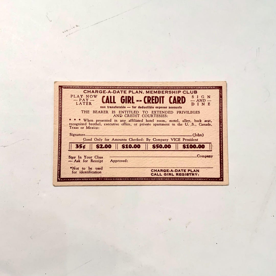 Vintage Novelty Credit Card for Dates, Ca: 1970s. - Etsy